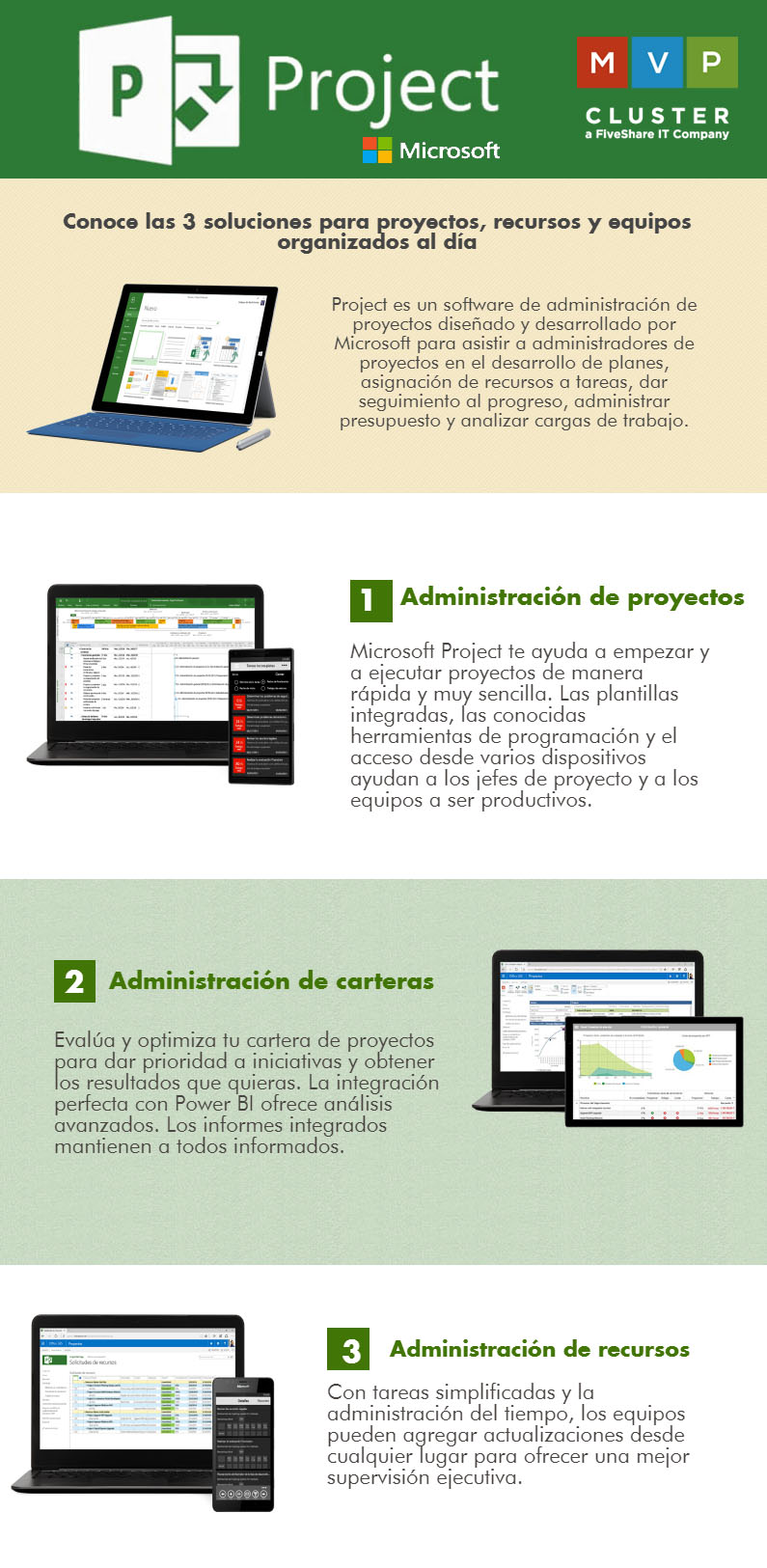 Infografía Microsoft Project – MVP Cluster